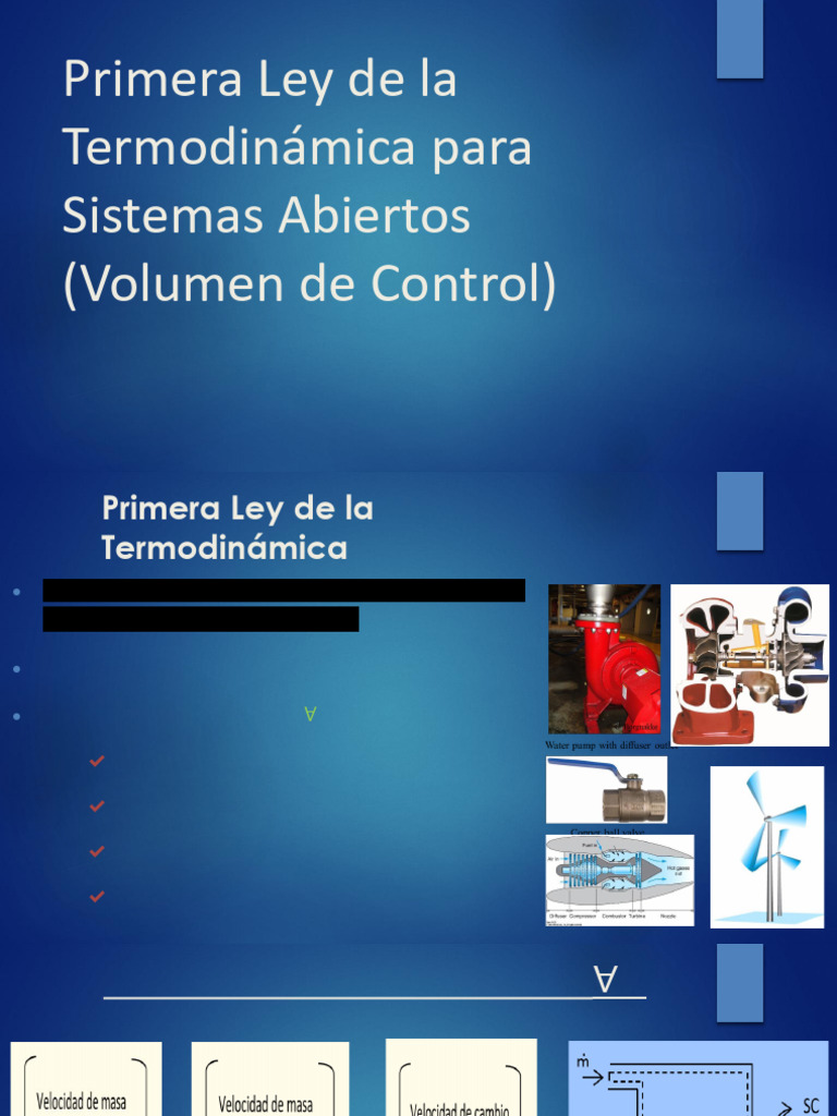 TERMODIN - 6Primera Ley de La Termodinámica – Sistemas Abiertos | PDF | Turbina | Boquilla