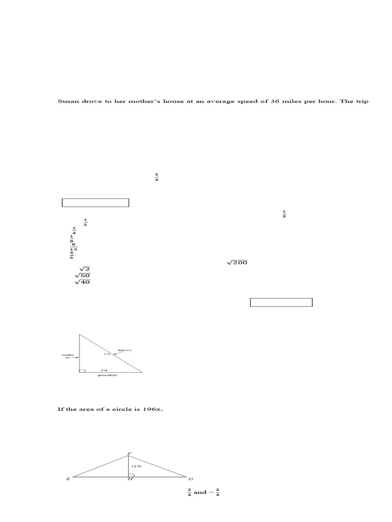 GED Mathematical Reasoning (Test 15) | PDF | Area | Triangle