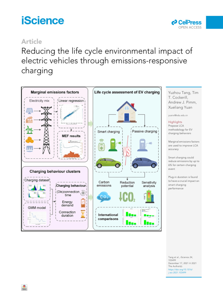 Emissions-Responsive EV Charging Impact | PDF | Life Cycle Assessment ...