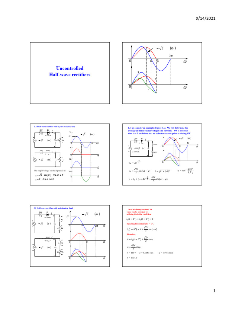 Chapter 2 Uncontrolled HW rectifiers | PDF | Rectifier | Electrical Engineering