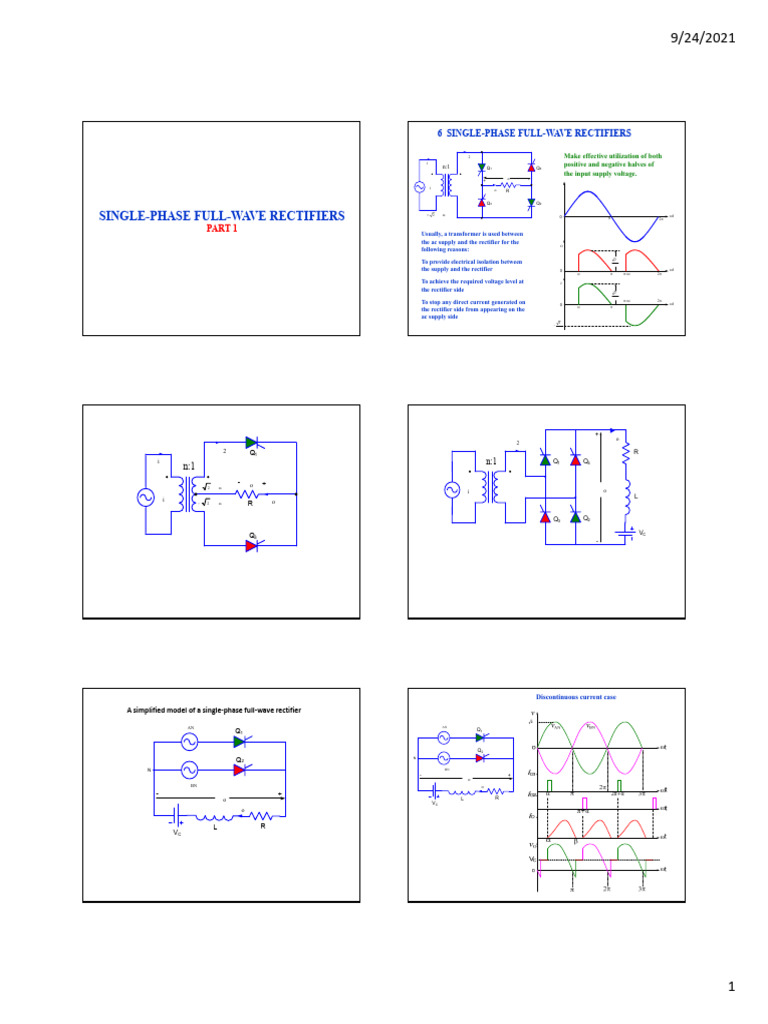 Chapter 6 Single-Phase Full-Wave Rectifiers | PDF | Rectifier | Alternating Current