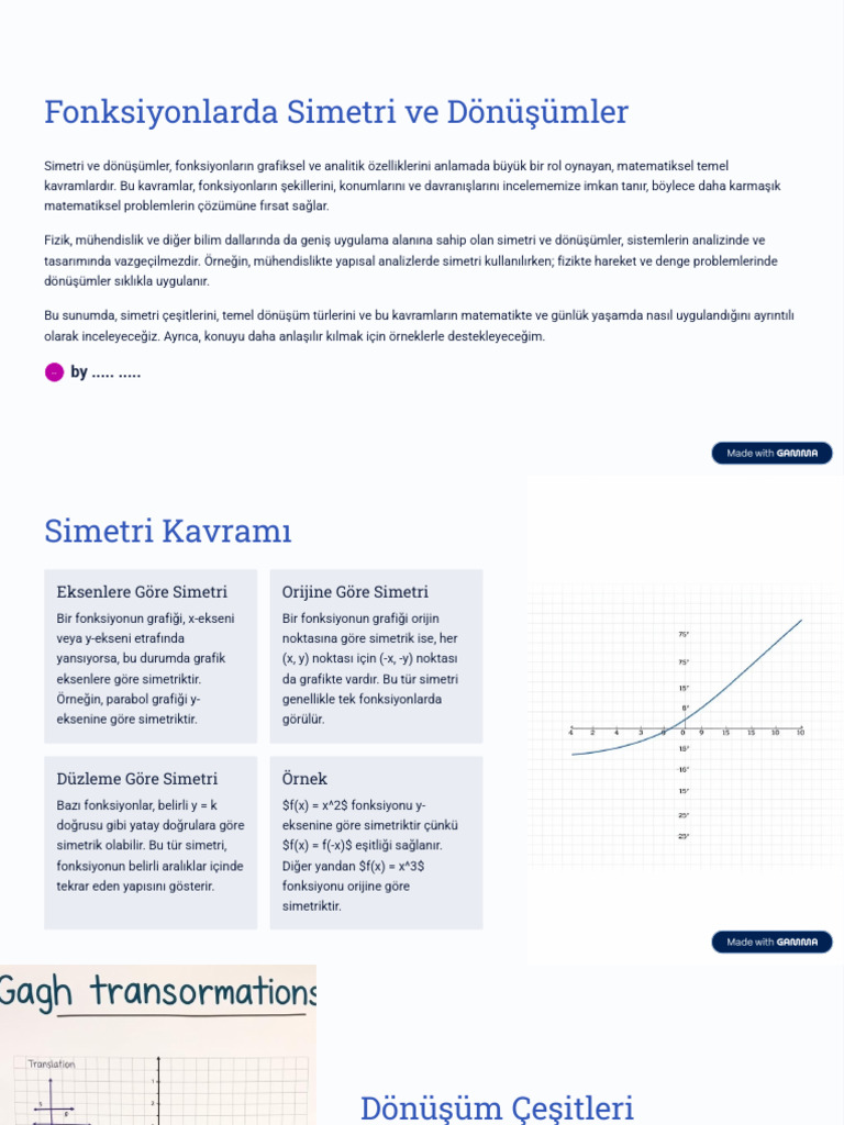 Fonksiyonlarda Simetri Ve Donusumler | PDF