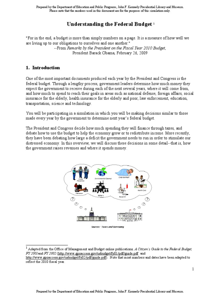 Federal Budget Simulation Understanding The Federal Budget | PDF ...