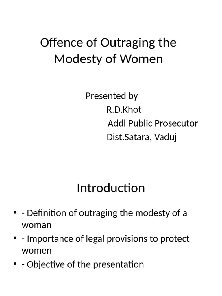 Outraging Modesty of Women | PDF | Assault | Modesty