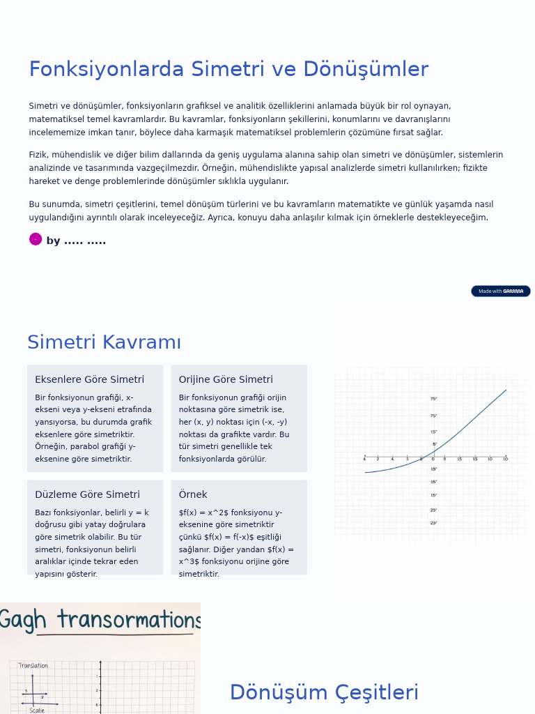 Fonksiyonlarda Simetri Ve Donusumler | PDF