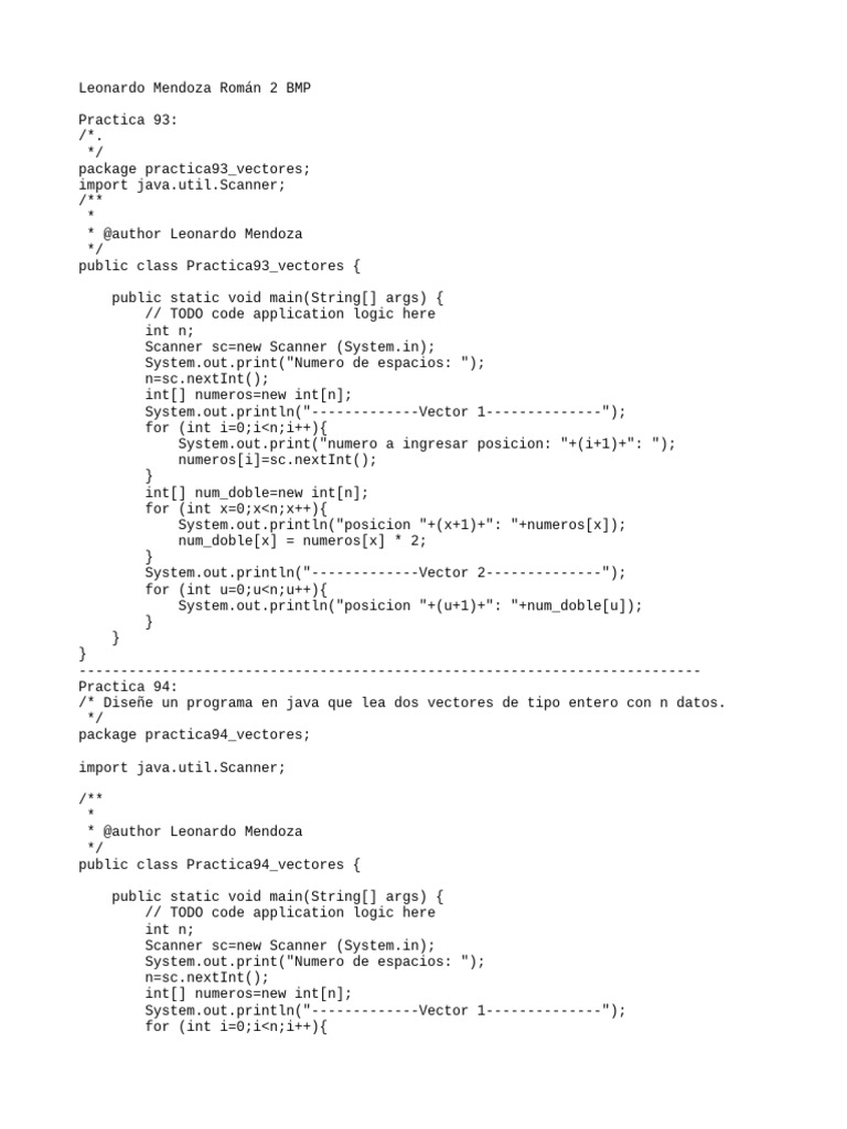 P3_act2_Leonardo Mendoza Román | PDF | Programación de computadoras | Datos de computadora