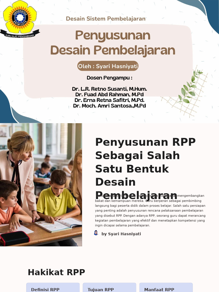 Penyusunan RPP Sebagai Salah Satu Bentuk Desain Pembelajaran | PDF