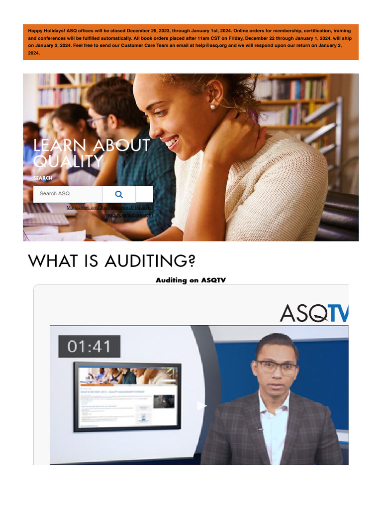 What Is An Audit? - Types of Audits & Auditing Certification - ASQ ...