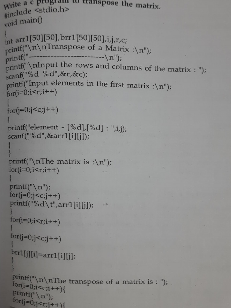 Transpose of A Matrix | PDF