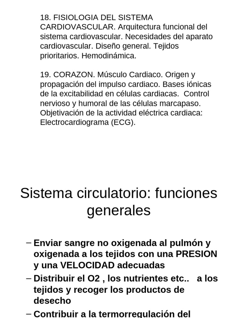 3 - Circulacion Generalidades | PDF | Corazón | Sistema circulatorio