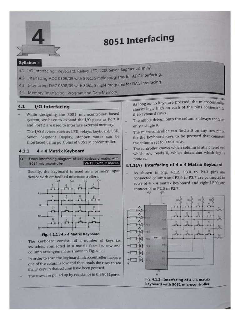 Maa Unit 4 | PDF | Computer Keyboard | Microcontroller