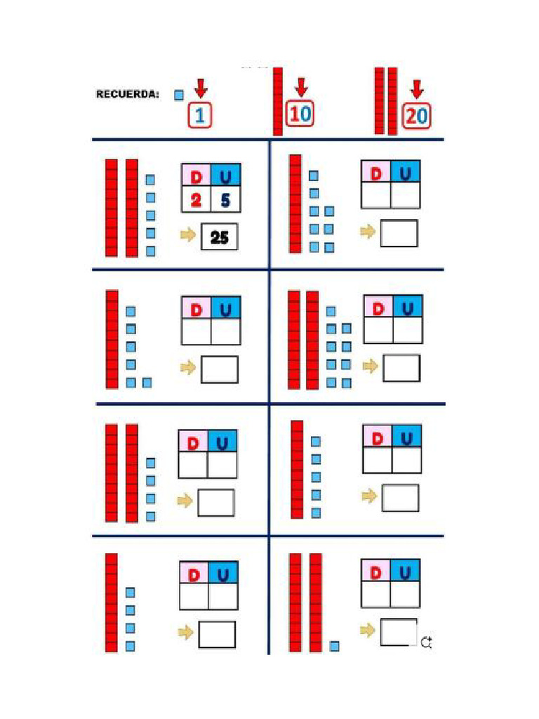 Descomponer Los Números en Decenas | PDF