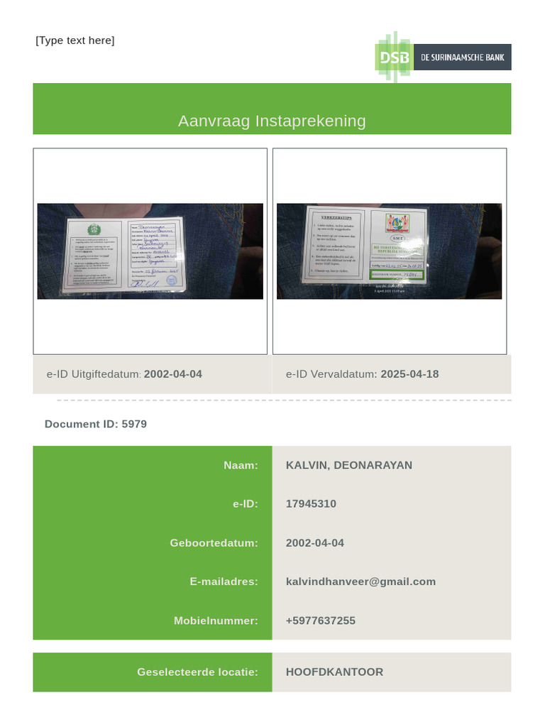 DSB Instaprekening | PDF