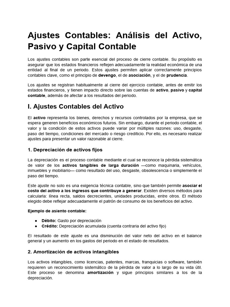 Ajustes Contables | PDF | Dinero | Contabilidad financiera