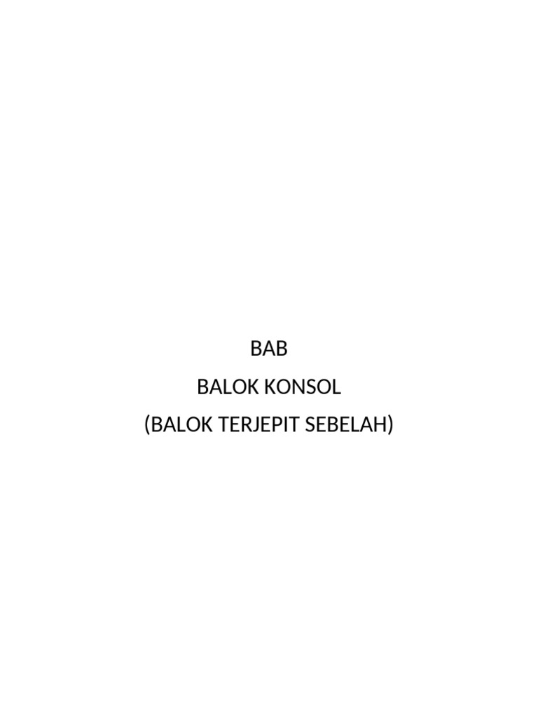 Balok Konsol | PDF