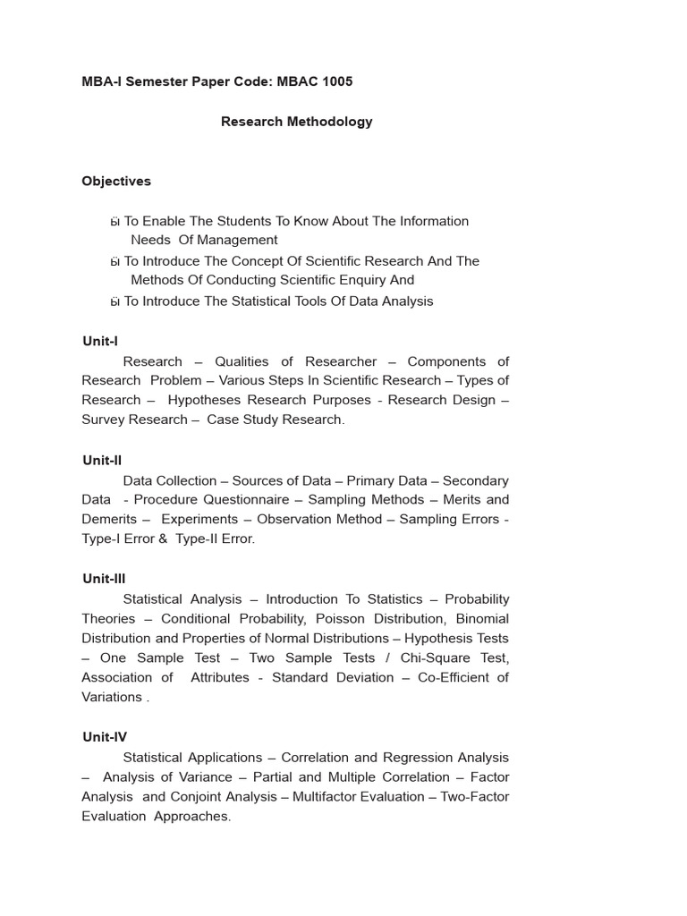 Research Methodology | PDF | Methodology | Quantitative Research