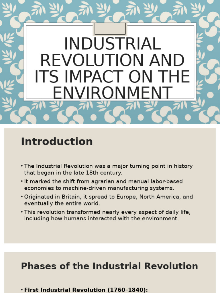 Environmental Impact of the Industrial Revolution | PDF | Climate ...