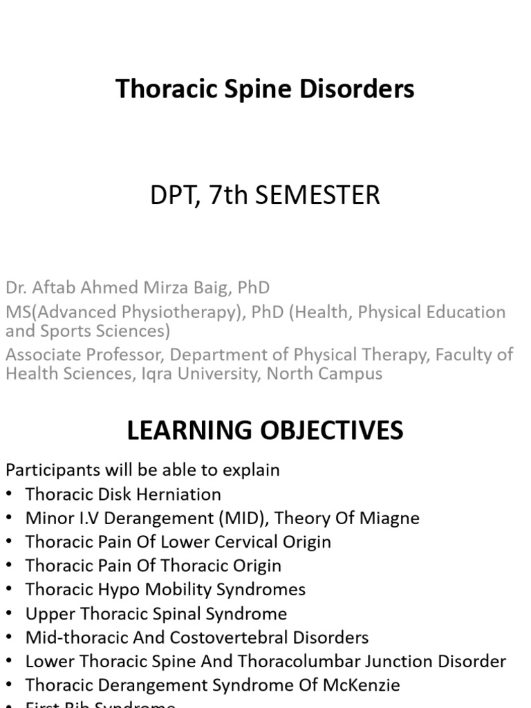 Understanding Thoracic Spine Disorders | PDF | Thorax | Vertebral Column