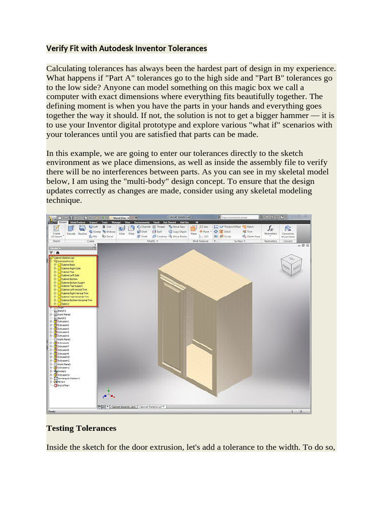 Verify Fit With Autodesk Inventor Tolerances | PDF | Engineering Tolerance | Applied Mathematics