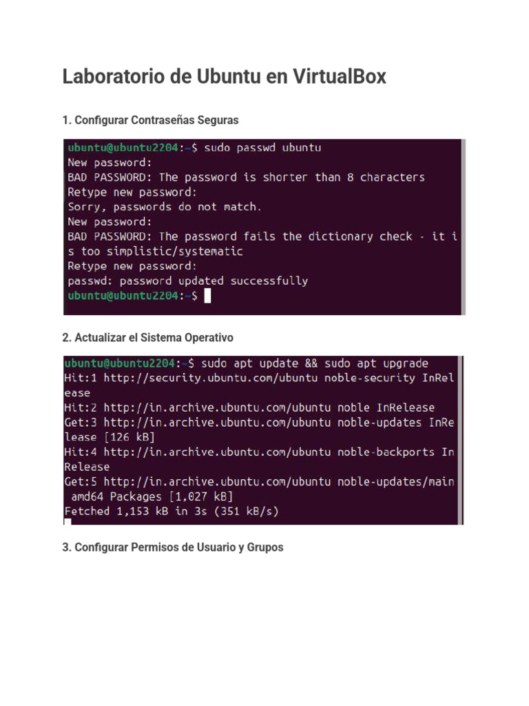Laboratorio de Ubuntu en VirtualBox | PDF