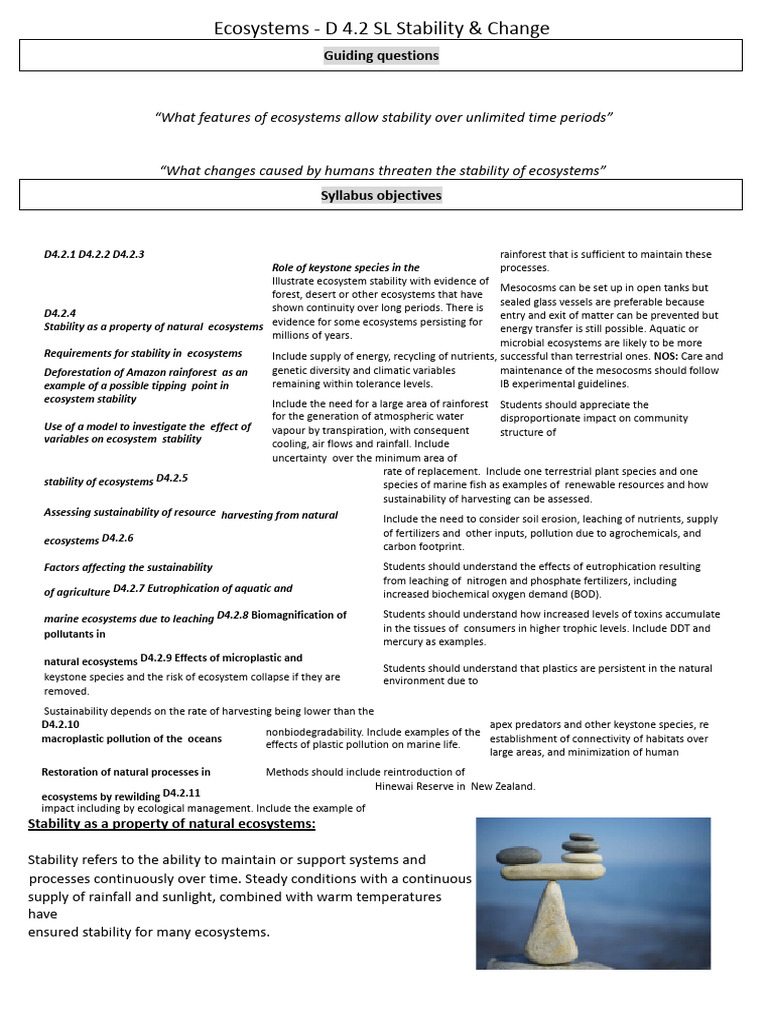 D 4.2 SL Stability and Change - Student Activity | PDF | Eutrophication ...