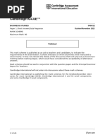 Cambridge IGCSE ™: Business Studies 0450/11 | PDF | Investing | Employment