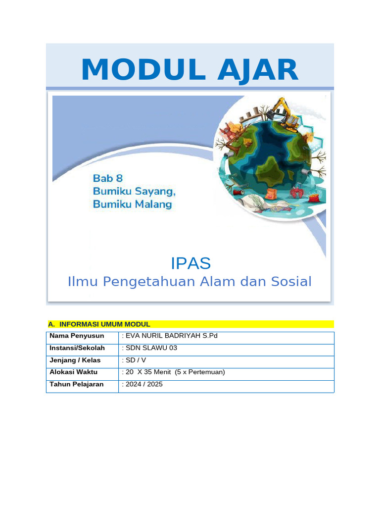 Modul Ajar Ipas Fix | PDF