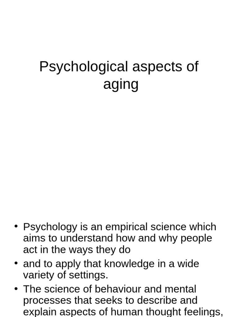 Psychological Aspects of Aging | PDF