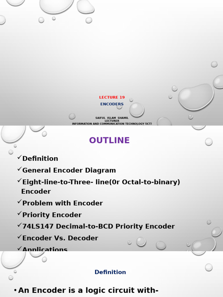 Lecture 19 Encoder | PDF