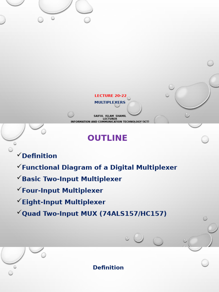 Lecture 20-22 Multiplexer | PDF