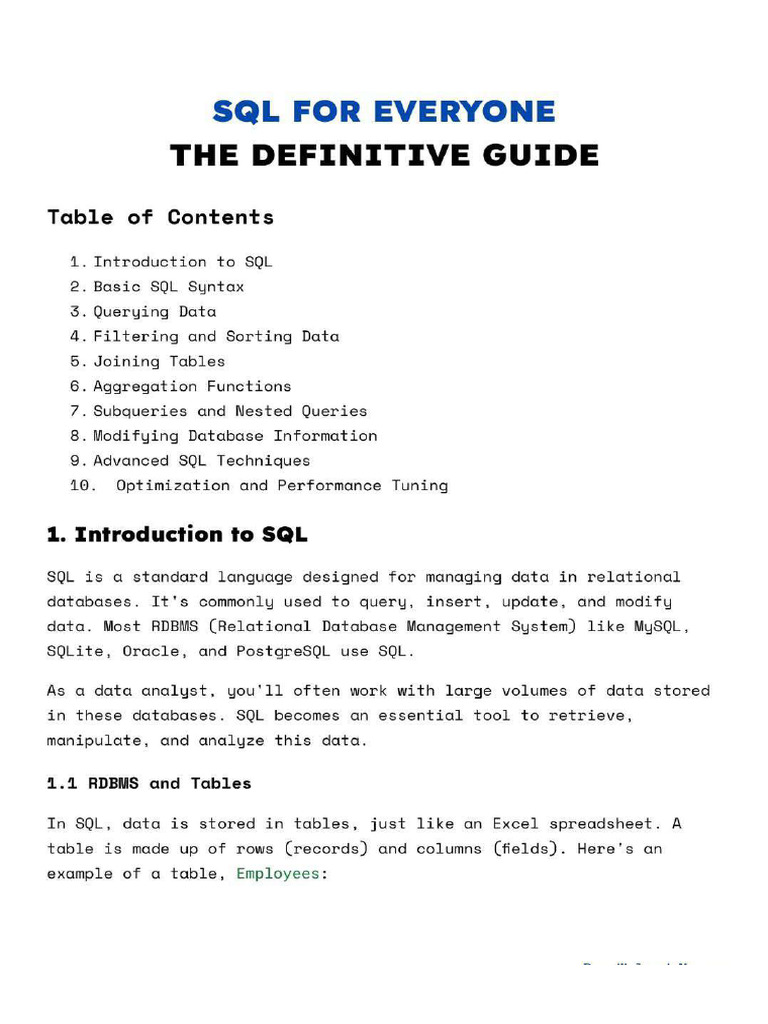 SQL For Everyone | PDF