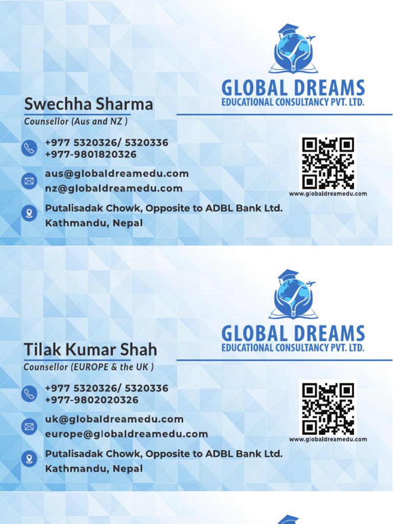 500pcs Each Visiting Card | PDF