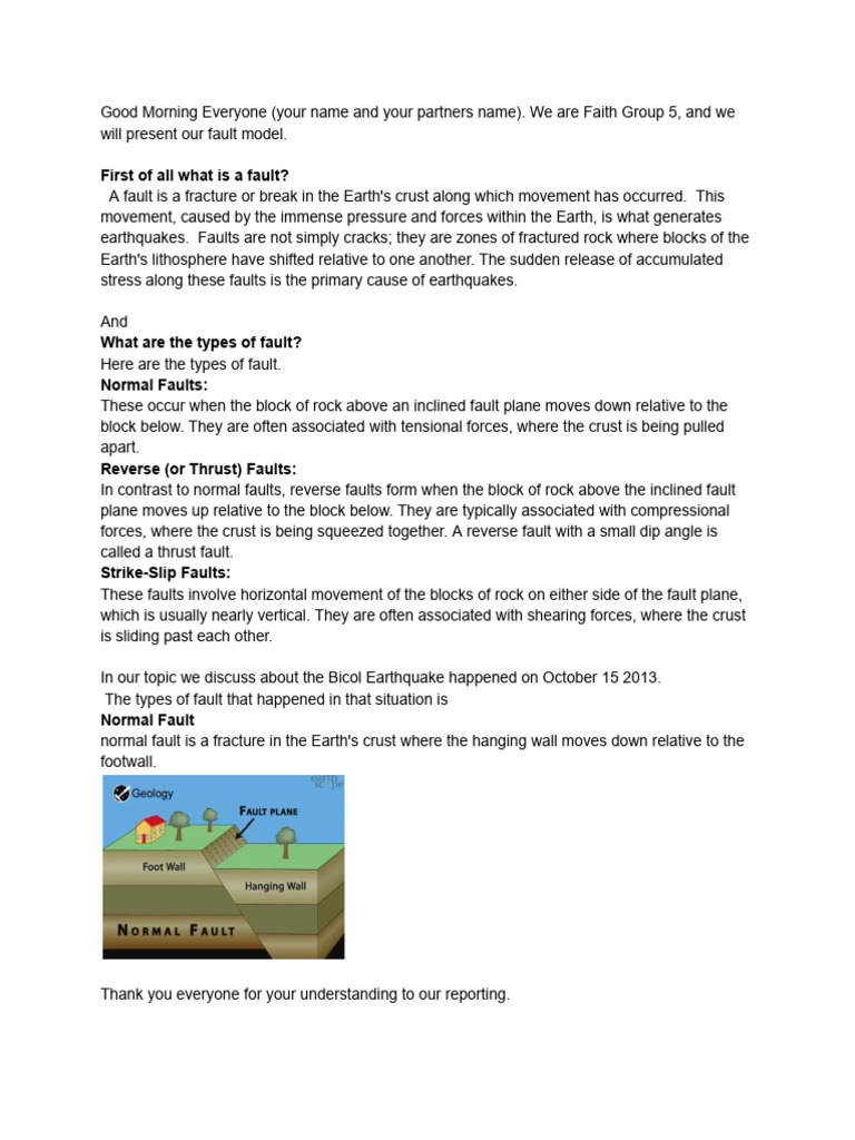 Understanding Faults and the Bicol Earthquake | PDF