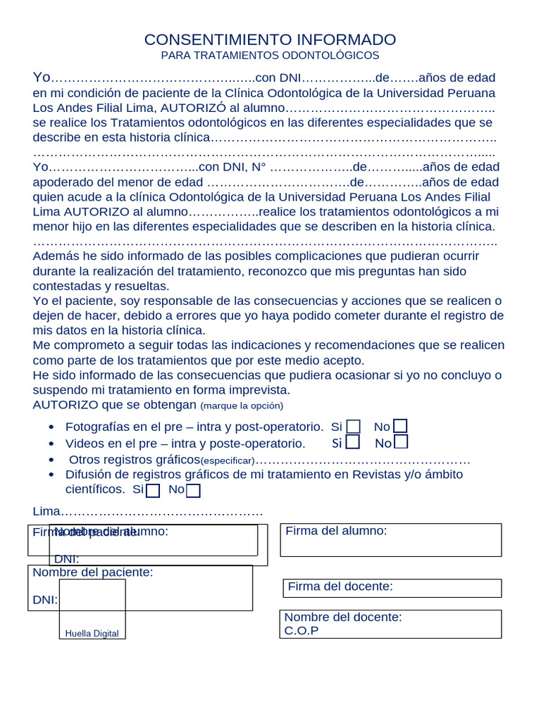 CONSENTIMIENTO INFORMADO - UPLA 2022 | PDF