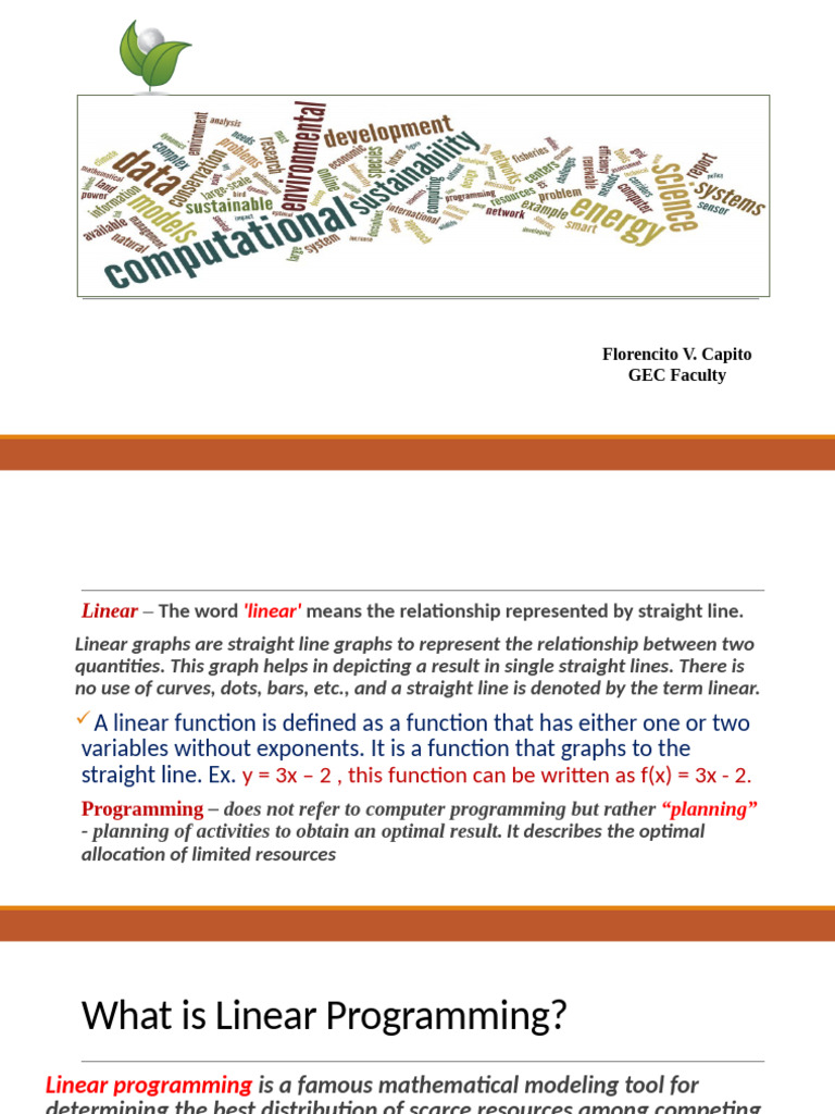 P Basic Linear Programming With INEQUALITIES | PDF | Linear Programming | Mathematical Optimization