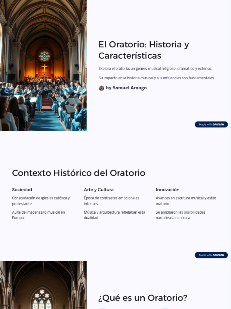 El Oratorio Historia y Caracteristicas | PDF | Música clásica