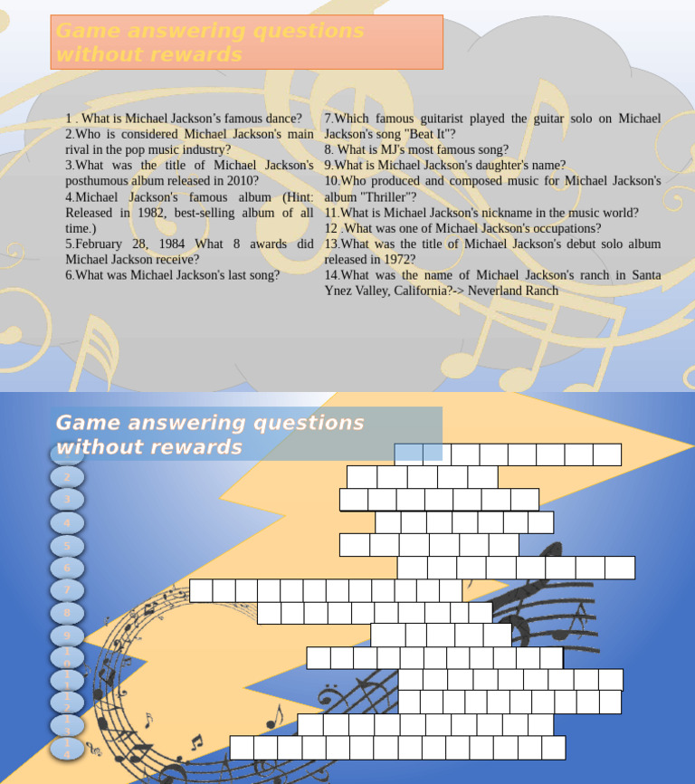 Game Answering Questions Without Rewards | PDF | Michael Jackson ...