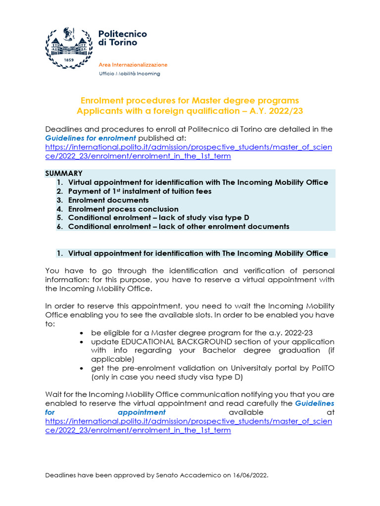 Enrolment Procedures MSC | PDF | Identity Document | Travel Visa