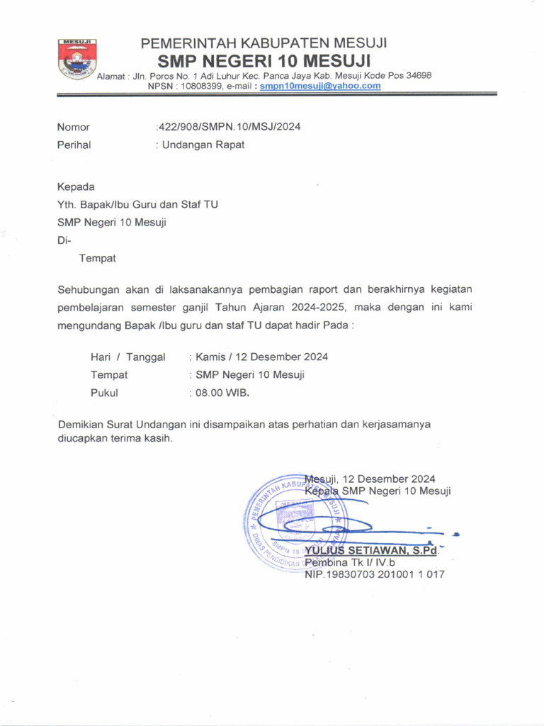 Undangan Rapat | PDF