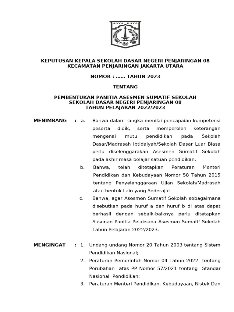 SK Panpel - Surat Tugas - Jadwal Pake | PDF