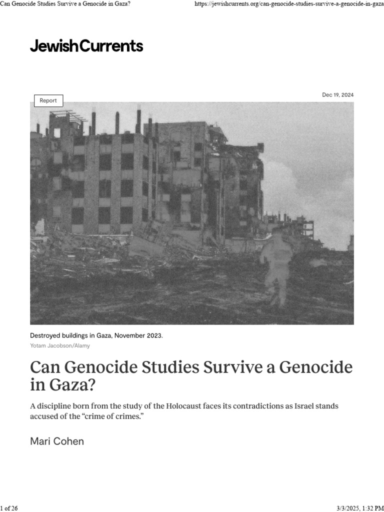 Can Genocide Studies Survive | PDF | Genocides | Israel