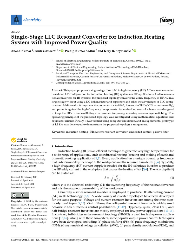 Single-Stage LLC Resonant Converter | PDF | Power Inverter | Resonance
