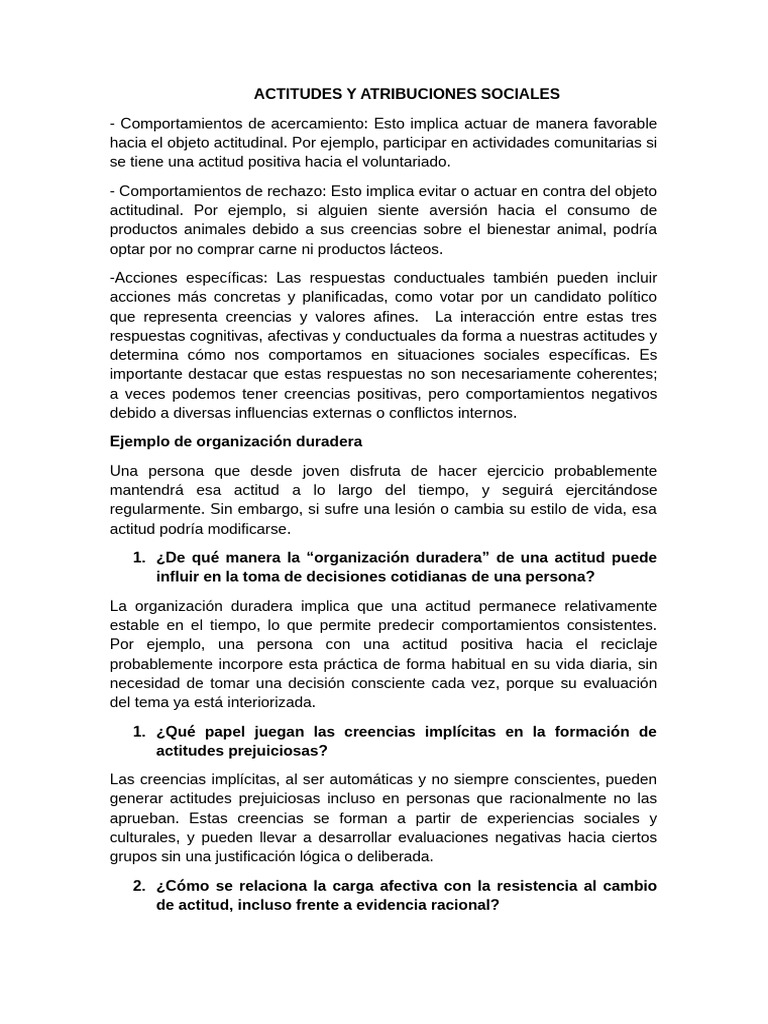 Tema Nro. 8 - Actitudes y Atribuciones Sociales 4 | PDF | Comportamiento | Actitud (psicología)