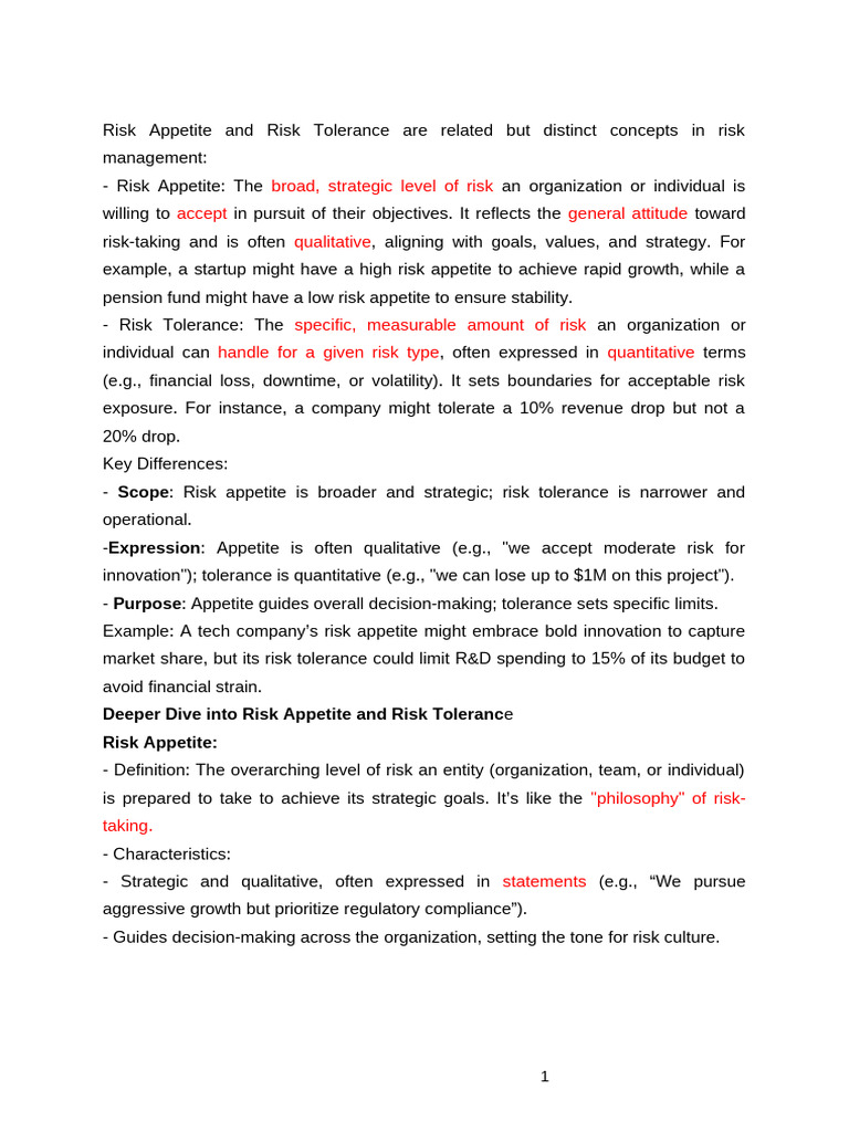 KRI - Risk Appetite & Tolerance | PDF | Audit | Risk