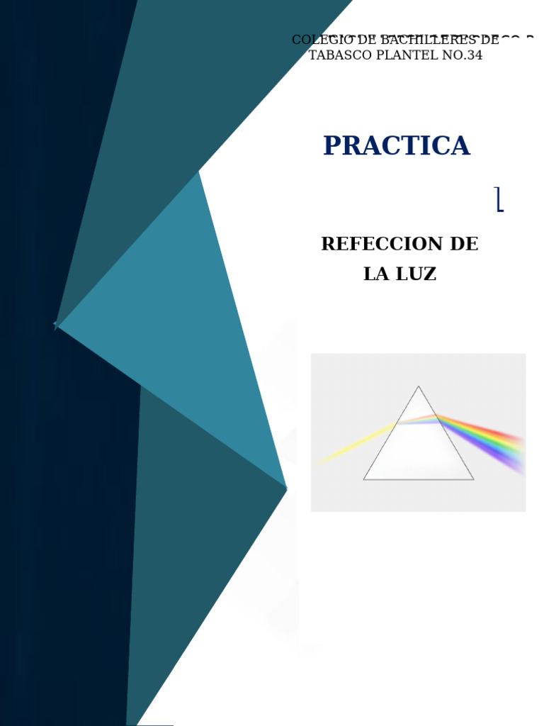 Refraccion de La Luz. | PDF | Refracción | Óptica