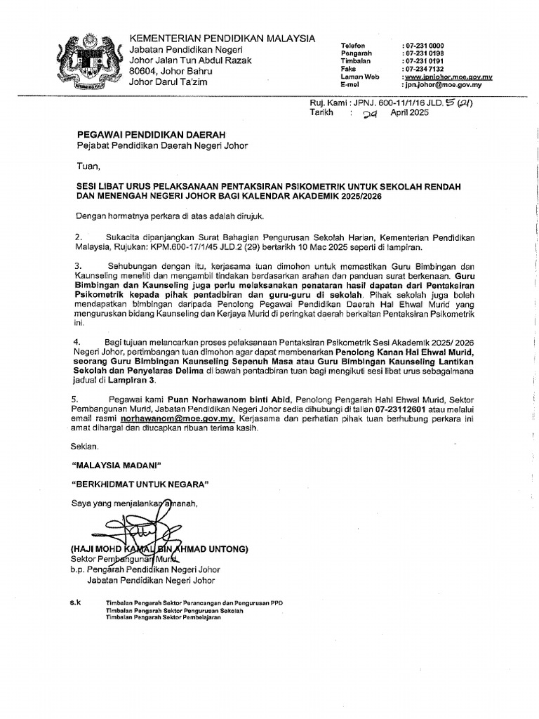 Pelaksanaan Ppsi Johor 2025 | PDF