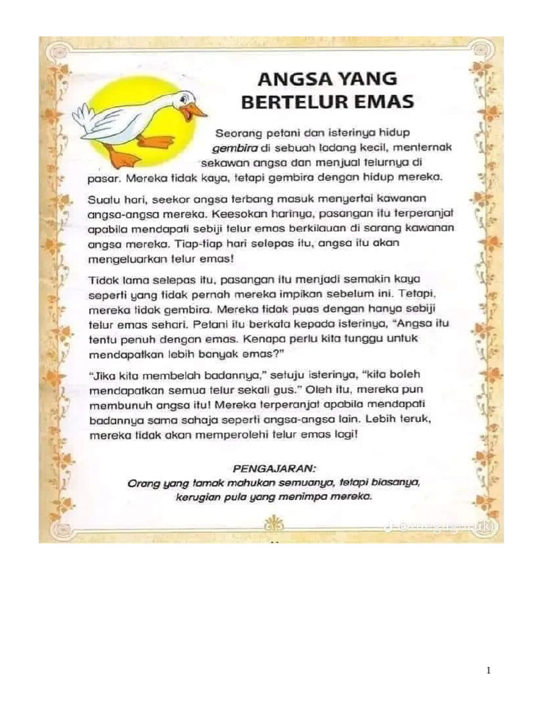Angsa Yang Bertelur Emas | PDF