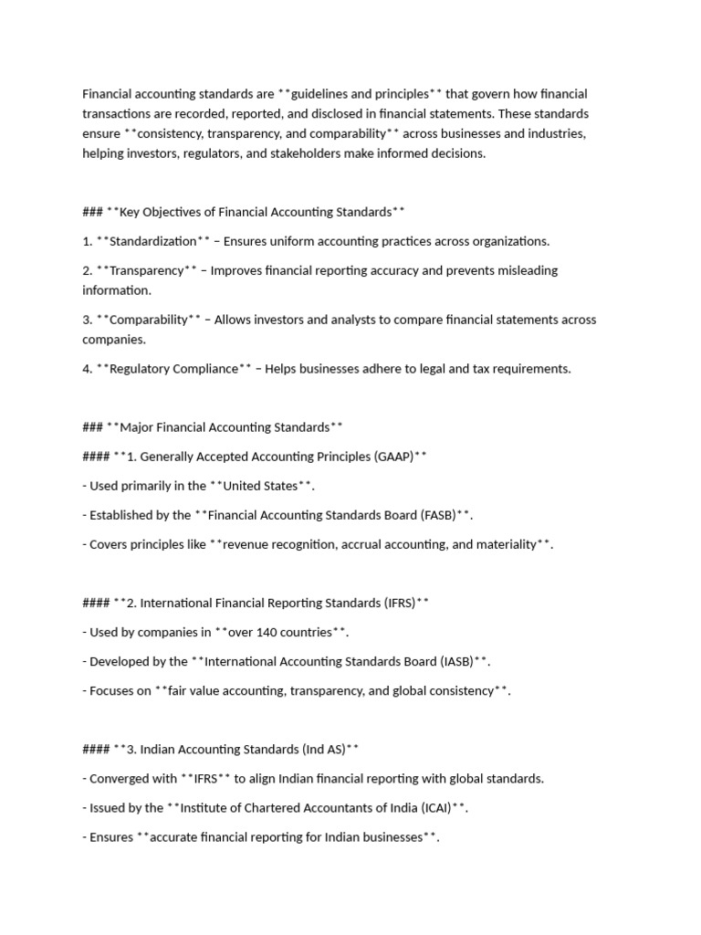 U.S. Financial Accounting Standards Overview | PDF | Accounting ...