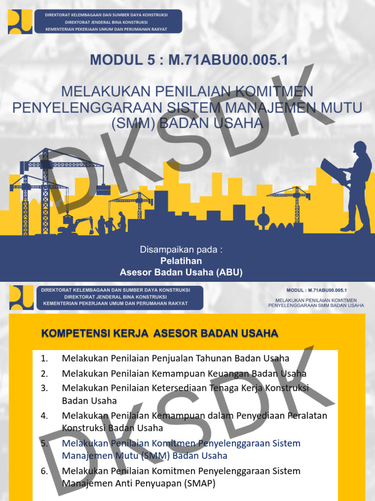 Re RCC 2021. Modul 5 - Penilaian Komitmen Penyelenggaraan SMM | PDF