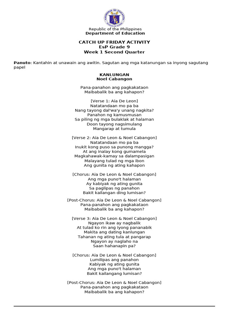 CUF EsP9 Q2 Week1 | PDF